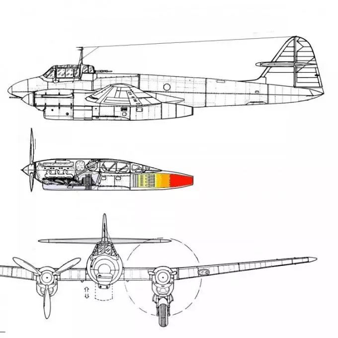 Draft Heavy Fighter-Interceptor PE-5. A URSS.