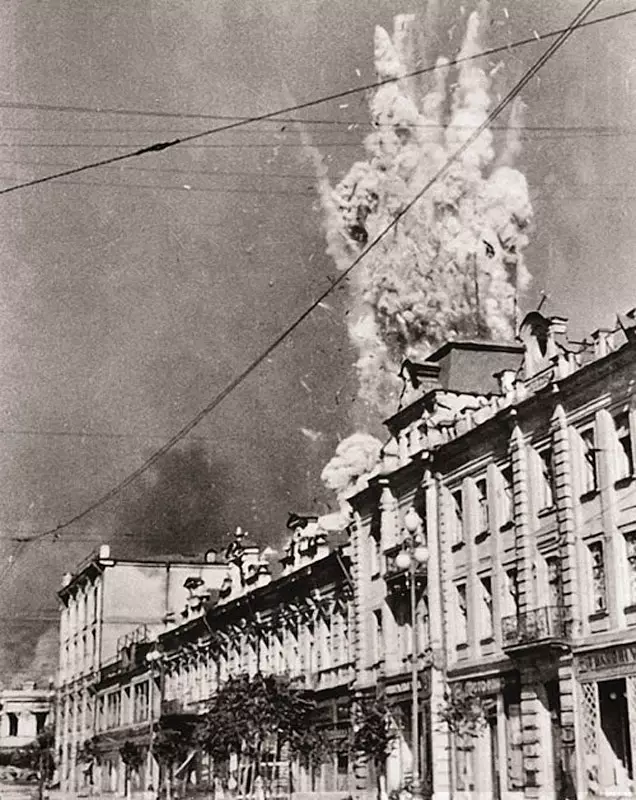 When the bridge was burning near the Germans