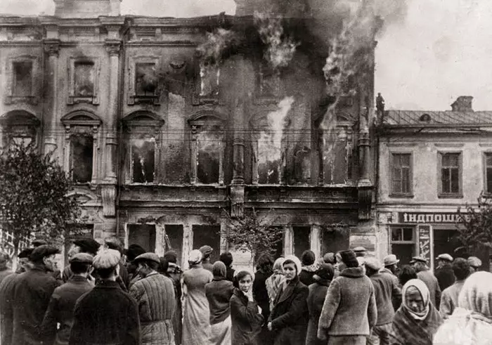 When the bridge was burning near the Germans