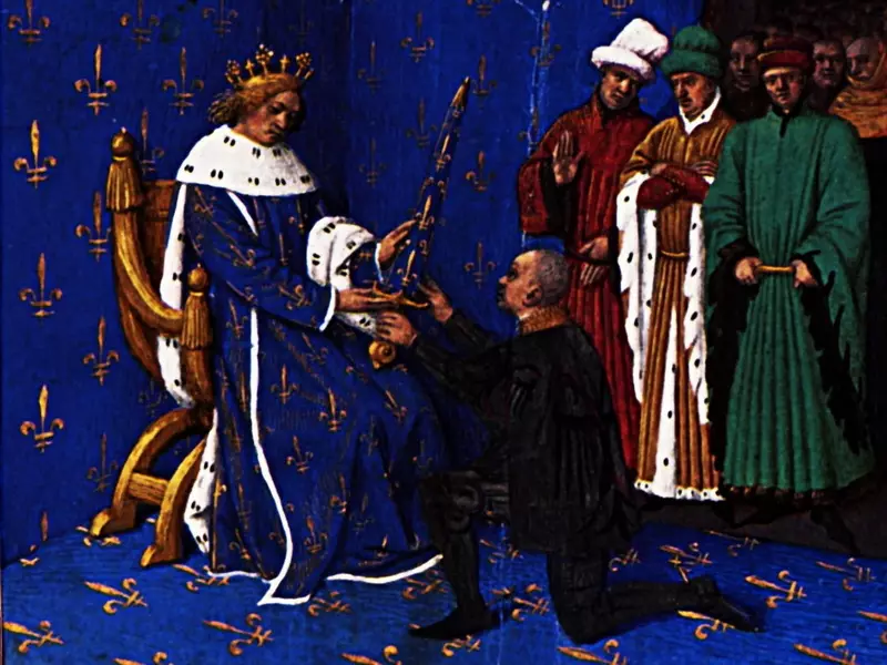 King Carl Wise Hands Du Goplenu劍劍康復。圖吉安福卡，十五世紀