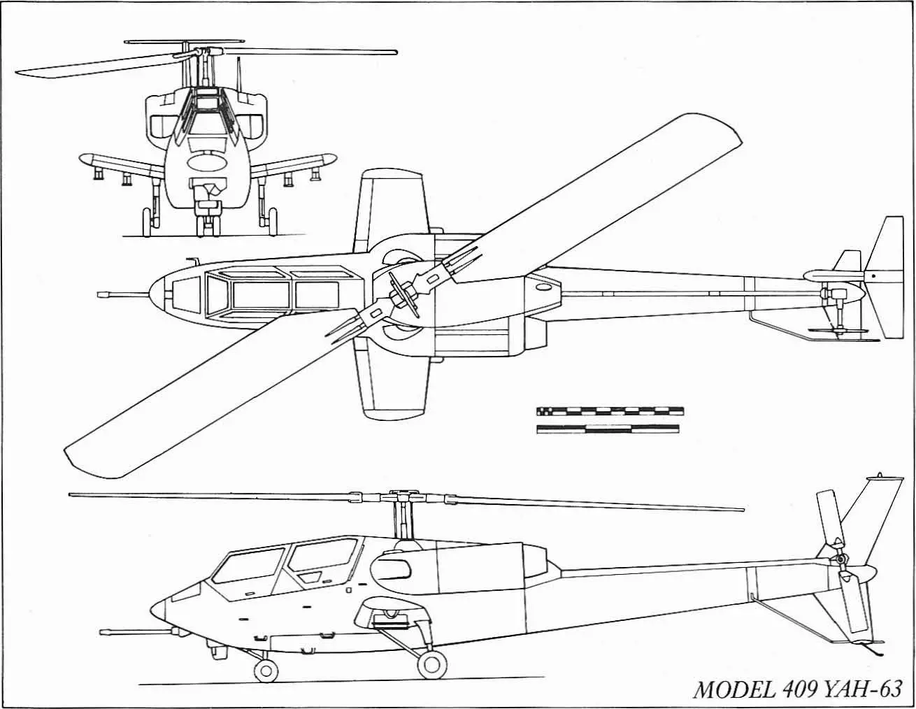 Inararibonye yinzogera 409 Yah-63 Fungura Helcopter. Amerika