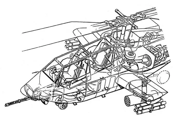 Modelo de campá experimentado 409 yah-63 impacto helicóptero. Estados Unidos