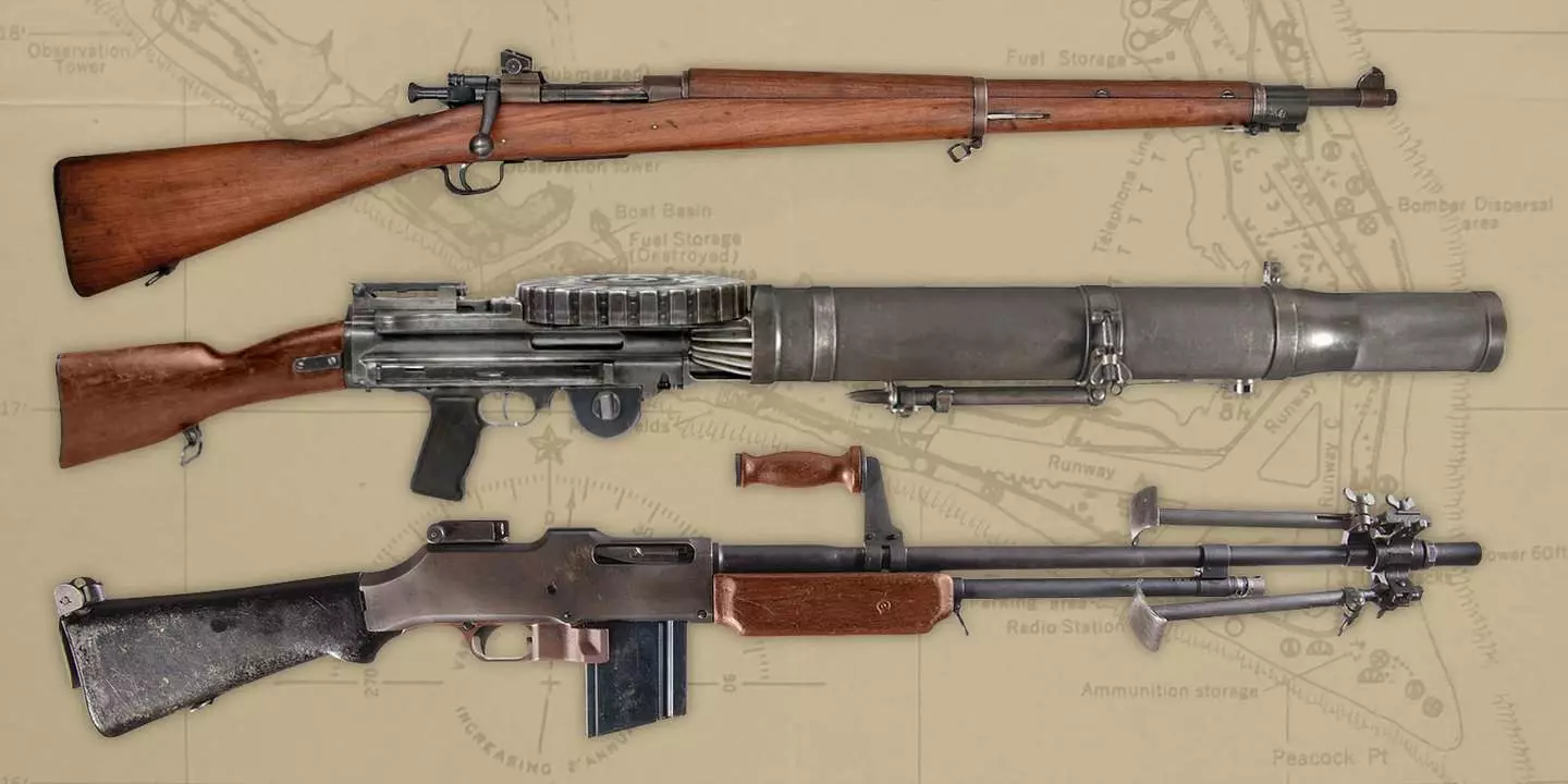 Broń karabin armii i Marine Corps USA na początku wojny: Springfield Shop Rifle M1903, Maszyna do mułowa Lewis, Automatyczny browning karabin M1918A2