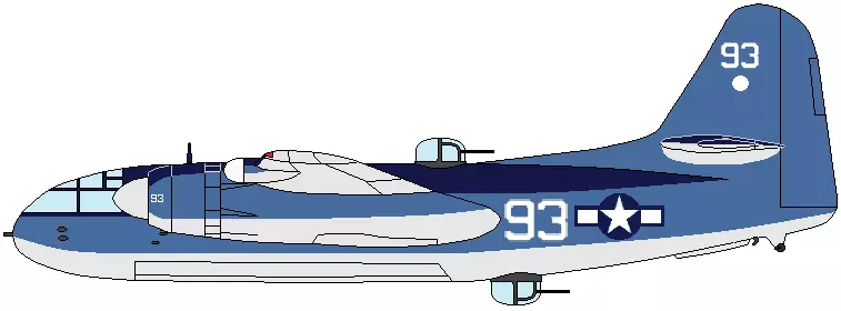 La versió hipotètica de la coloració de l'avió de xoc polivalent de la coberta Grumman Design 55 (XTB2F-1)