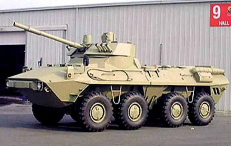 Ji ber vê yekê BTR-90 ya Rusî ya Nekirî bi gunek 100 mm