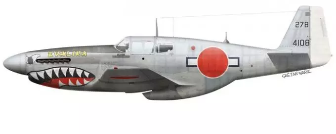 Na Japonskem. Borec severnoameriški p-51 mustang