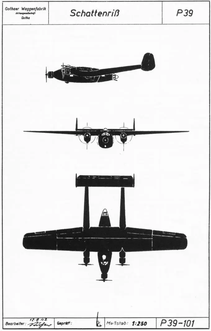 Verkefni tengdra flutninga Aircraft Gotha R 39. Þýskaland