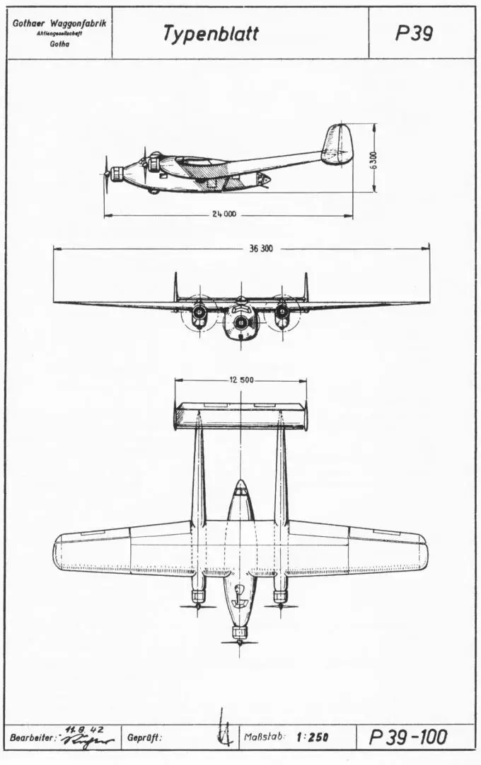 Project sa Auxiliary Transport Aircraft Gotha R 39. Germany