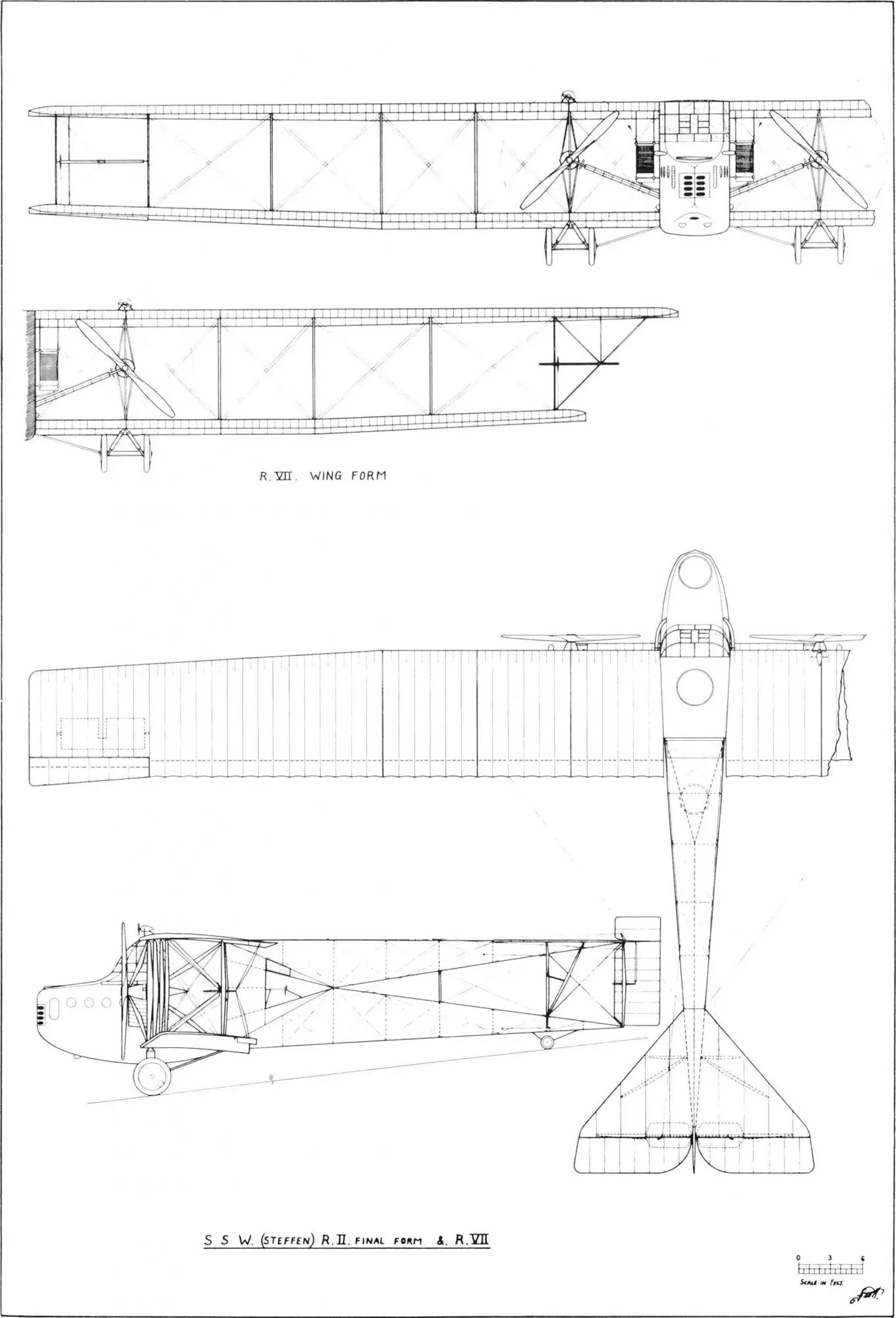 重爆撃機Siemens-Schuckert Werke。重爆撃機Siemens-Schuckert R.II - R.IV。ドイツ