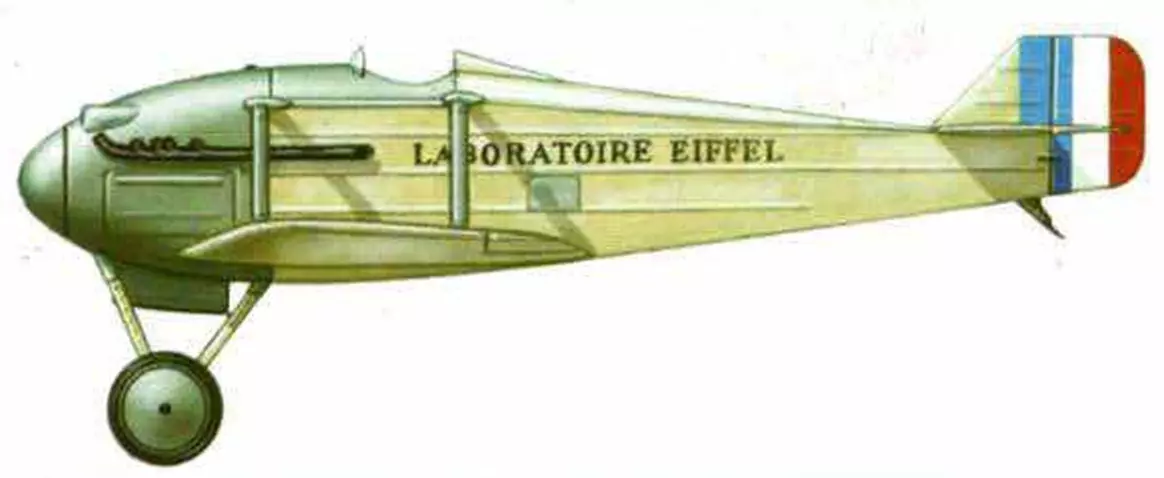 The prototype of the monoplane fighter Breguet Le (Laboratoire Eiffel) flew completely painted gray-cream paint. The exception was painted with gray paint the hood of the engine and the covering of the pilot cockpit, coated with the wheel spokes of the main racks of the chassis and the wing strut. The only indication of the national affiliation of the aircraft was painted in the colors of the French flag the wheel of the direction and parts of the keel