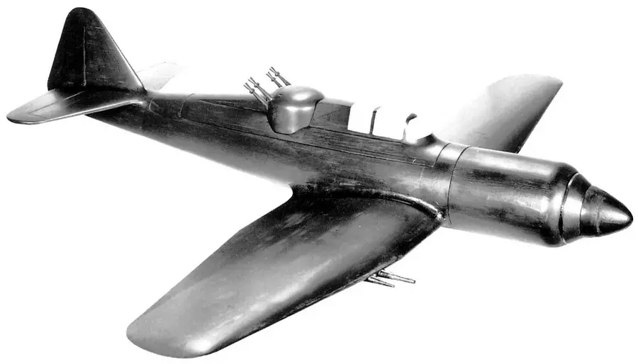 Model of the project night fighter P.96 with turret and engine Centaurus