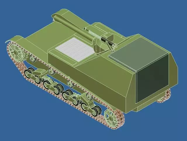 Datblygu T-26. Gosodiadau magnelau hunan-yrru