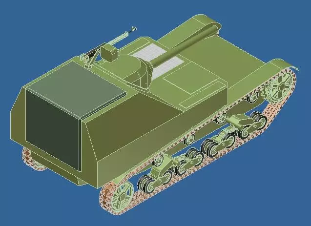 Datblygu T-26. Gosodiadau magnelau hunan-yrru