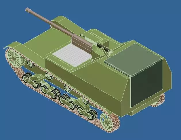 Datblygu T-26. Gosodiadau magnelau hunan-yrru