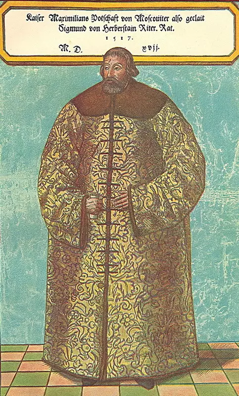 Sigismund Herbernein in russischer Robe, beschwert sich auf ihn vasils III. Rushist.com.