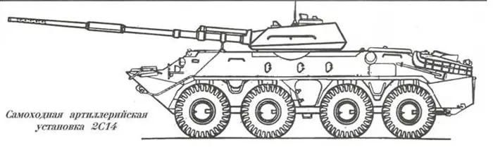 Self-propelled kontra t-tank gun 2C14 