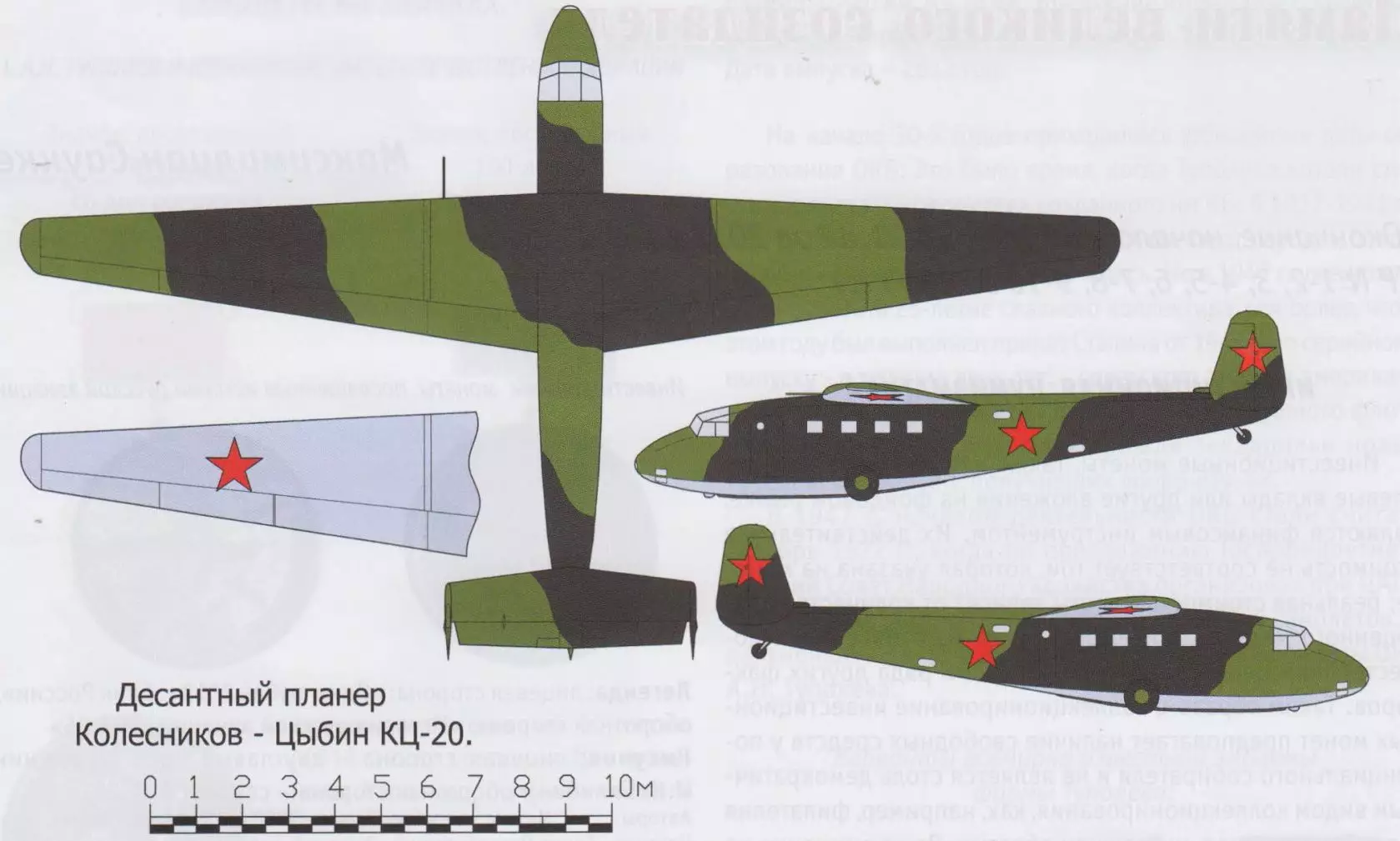 Rangent glidere KC, CC-2 og CC-20. USSR.