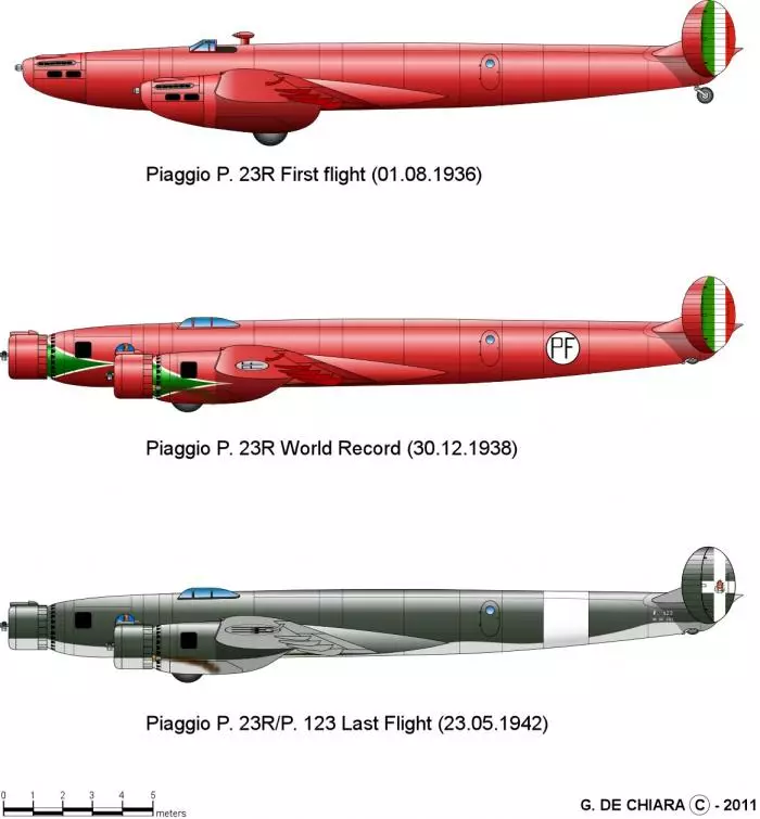 Įrašų plokštuma Piaggio P.23r. Italija. \ T