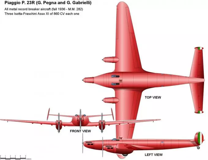 I-record ang eroplano Piaggio p.23r. Italya