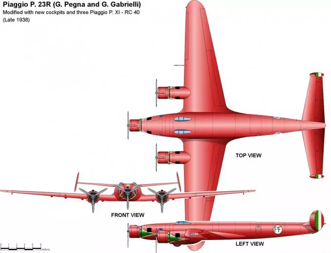 I-record ang eroplano Piaggio p.23r. Italya