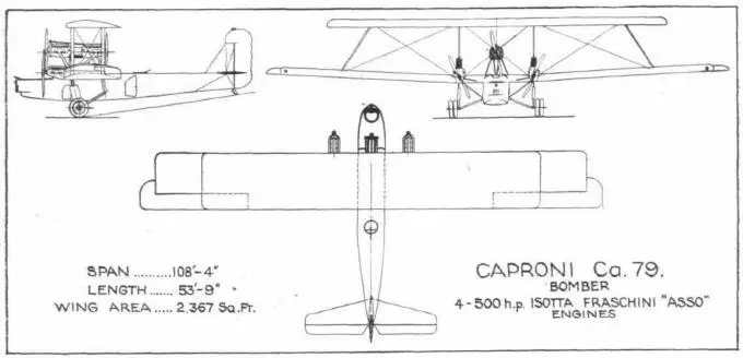 bombarder سنگین با تجربه و اژدر Caproni CA.79. ایتالیا