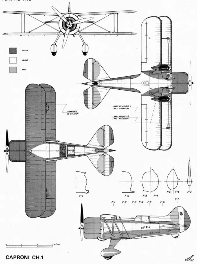 Da Capronis bekymring var interesseret i Fighters ... Erfarne Caproni CH-1 fighter. Italien.