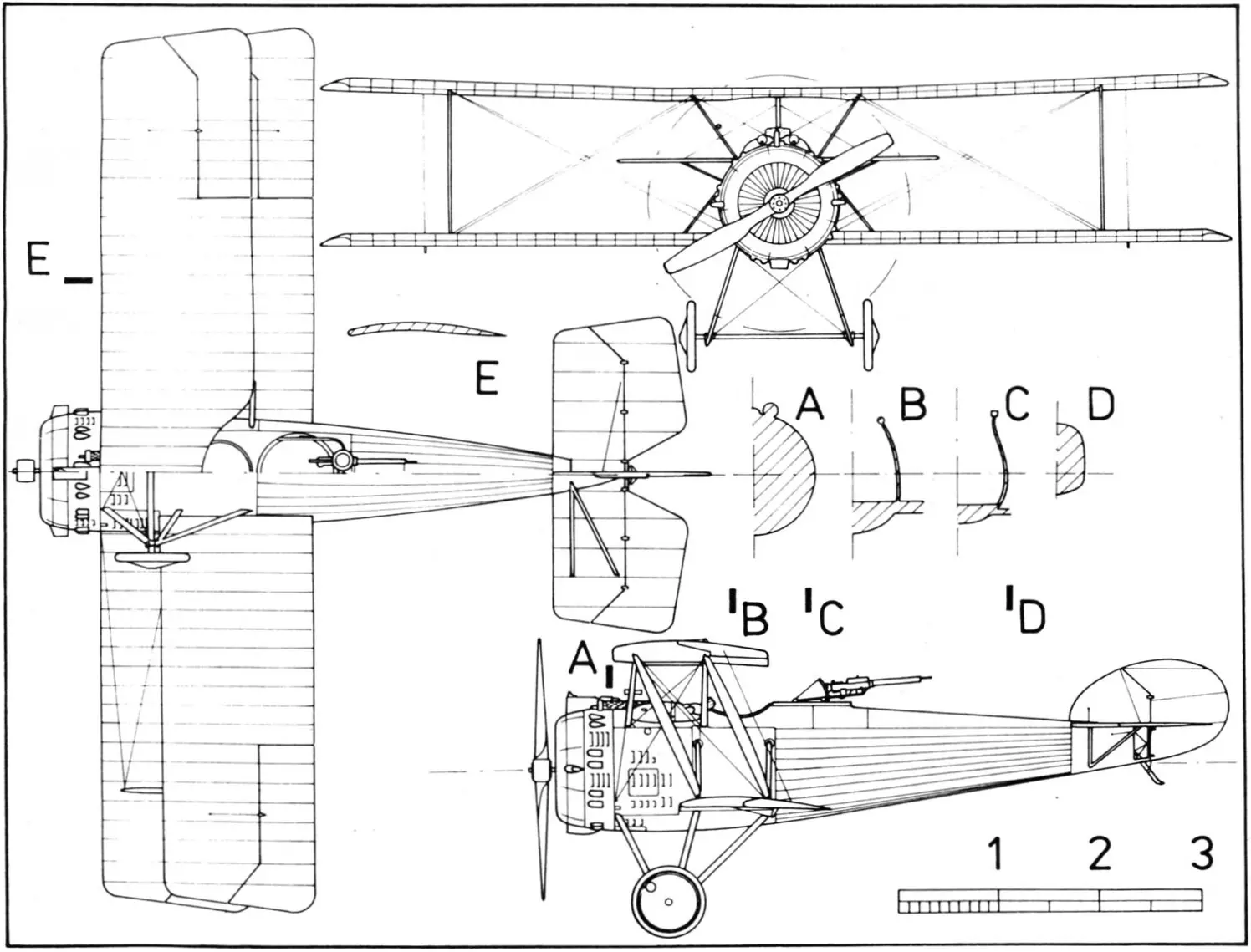 Hanriot HD.3C.2 dubbele jagers. Frankrijk