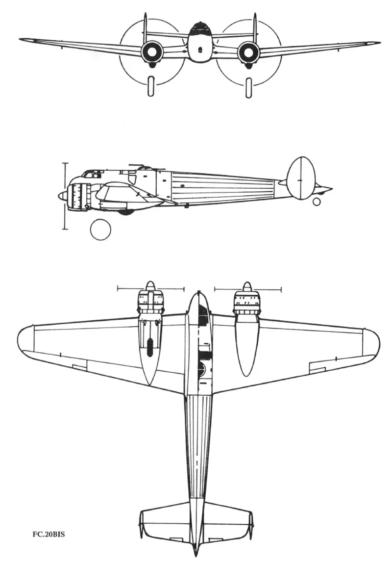 Maraɗaƙari da fighter da scout-bombber Canessa FC.220. Italiya