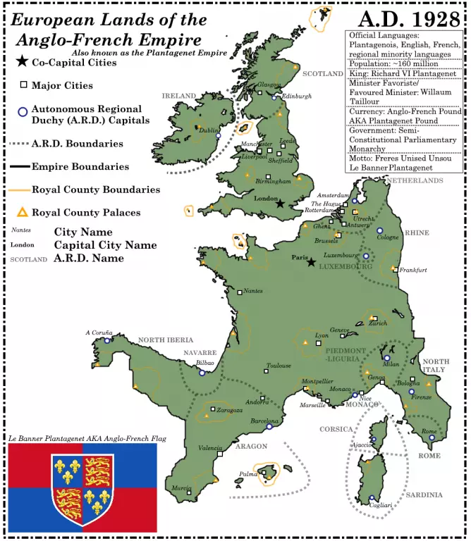 Anglo-French Empire. Symbols sy faritany