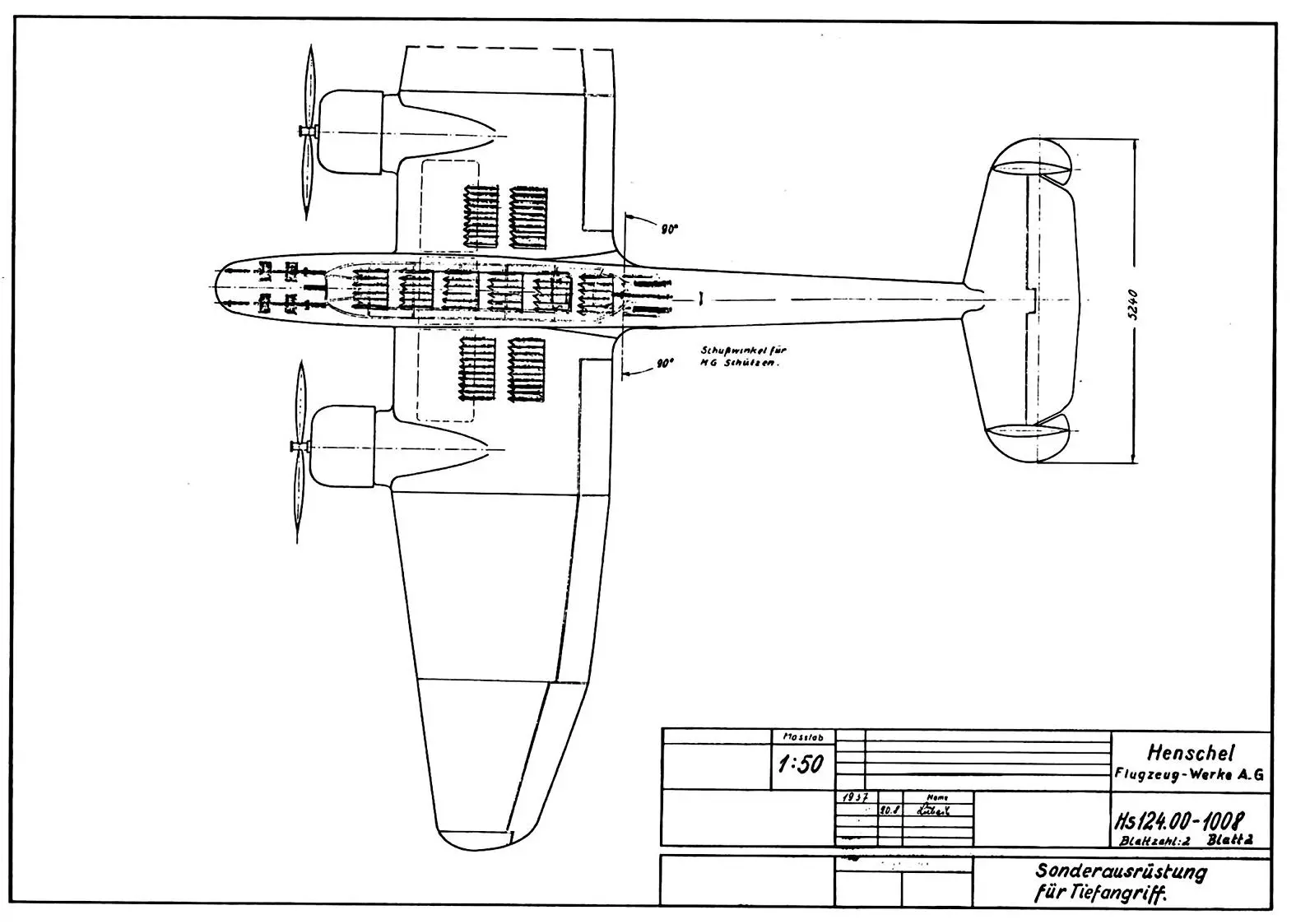 Pesawat serbaguna anu berpengalaman Henschel Hs 124. Jérman