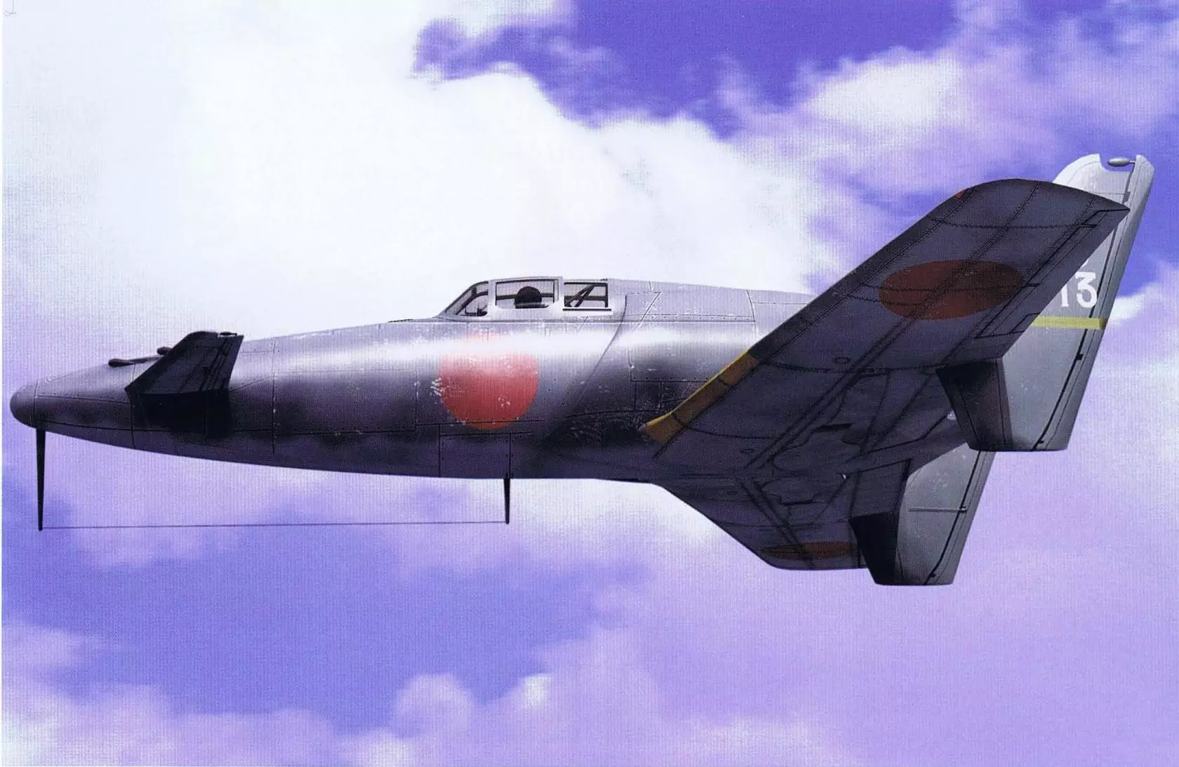 Fighter-Interceptor 九州 震電 (Kyushu J7w Shinden). Japanio