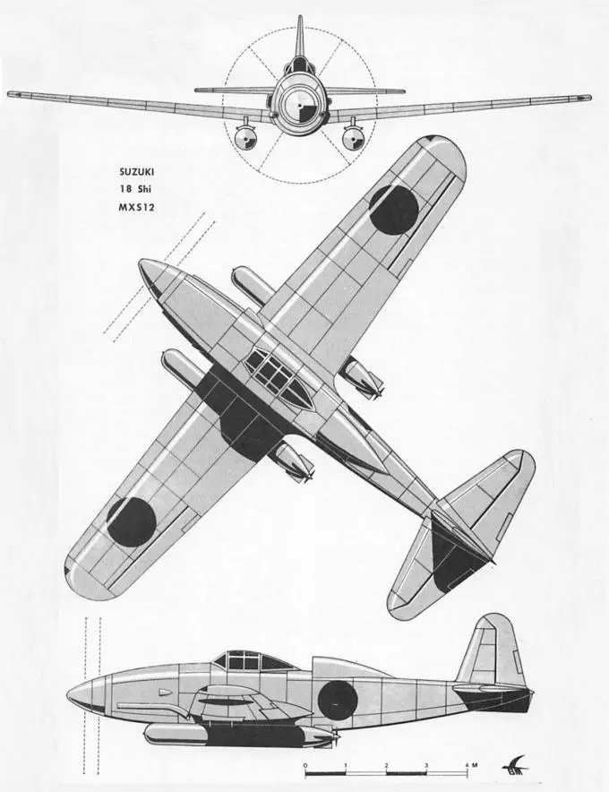 Ejeksiýa torpedo bombasy Suzuki MXS12. Japanaponiýa