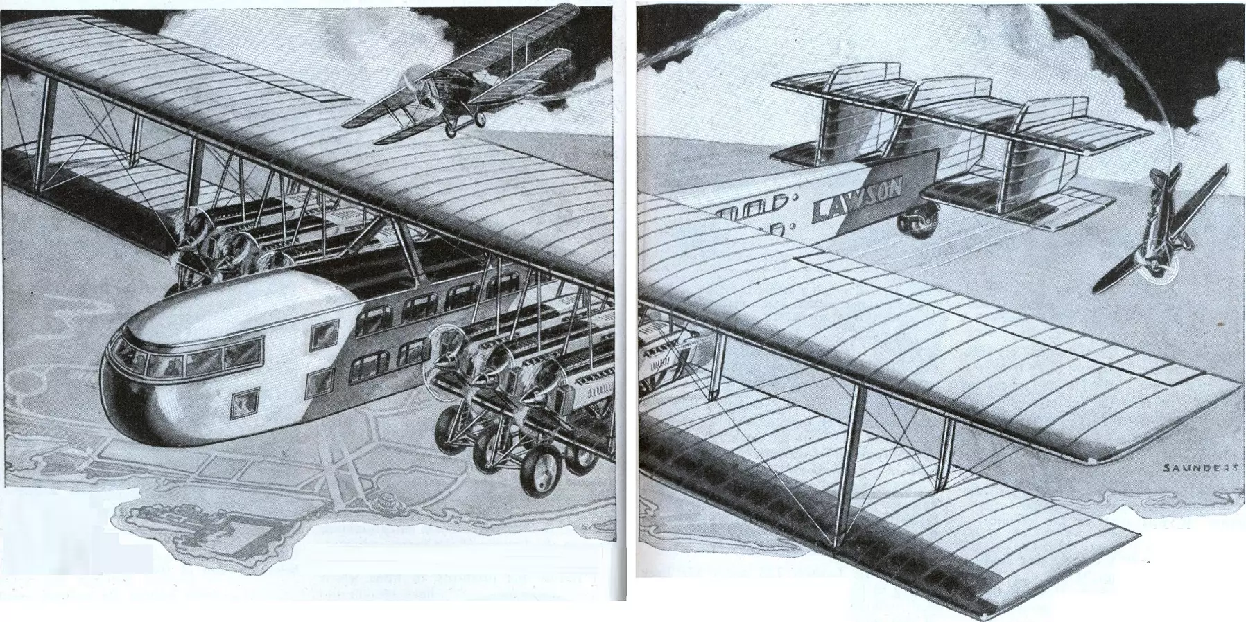 Un avión experimentado de 125 prazas de pasaxeiros Alfred W. Louuson. Estados Unidos