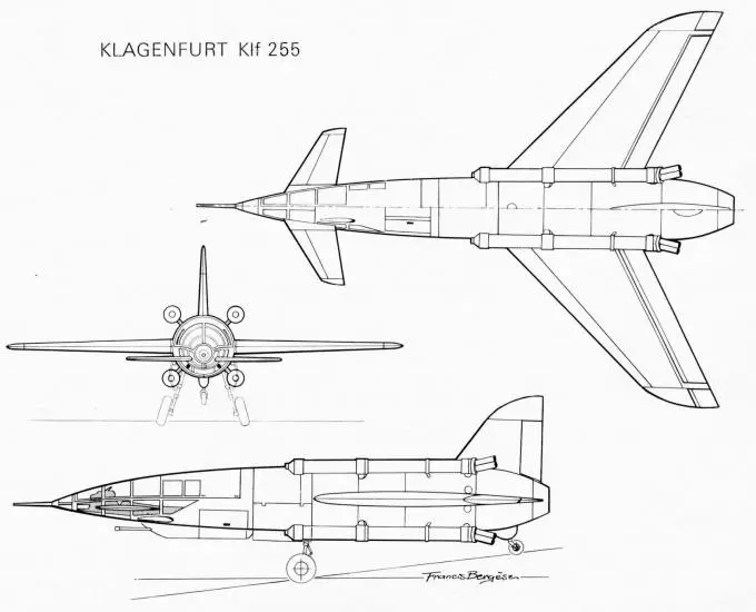 Альтернативний досвідчений ракетний перехоплювач Klagenfurt Klf 255. Німеччина