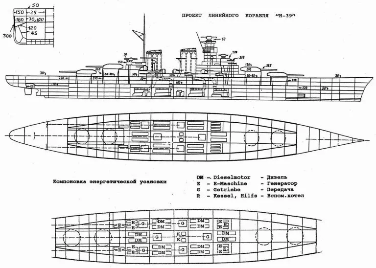 Hitler Superlinkor. Tip ta 'vapur lineari n-39. Ġermanja