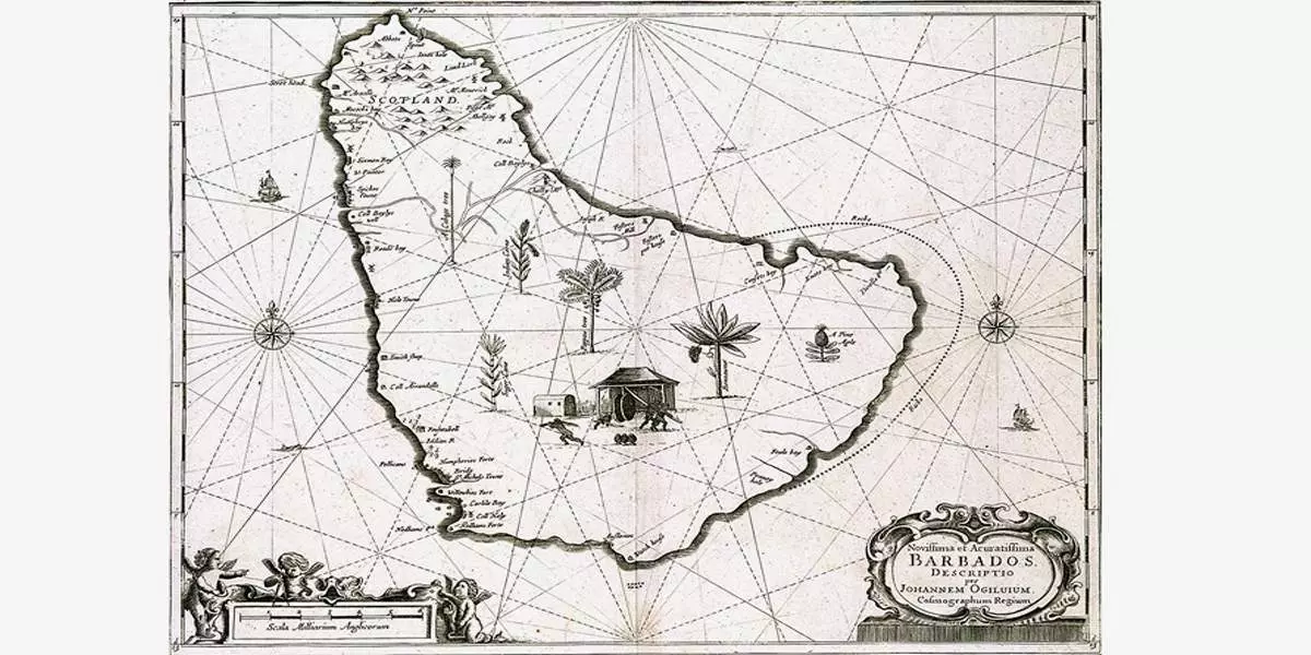 Map o Barbados, 1761