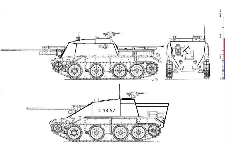 Alternatieve zelfrijdende artillerie-installatie ZIS-37 arr. 1941. de USSR