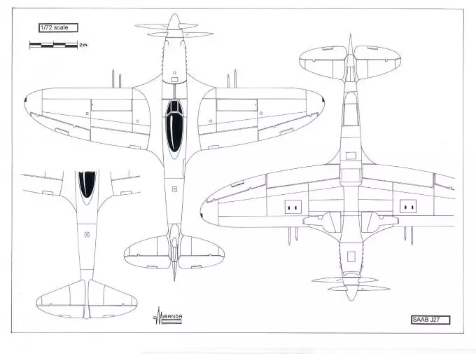 Combatientes alternativos SAAB J 27. Suecia