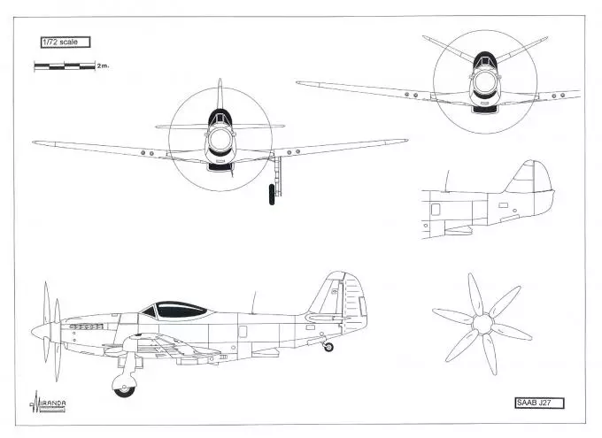 Combatientes alternativos SAAB J 27. Suecia