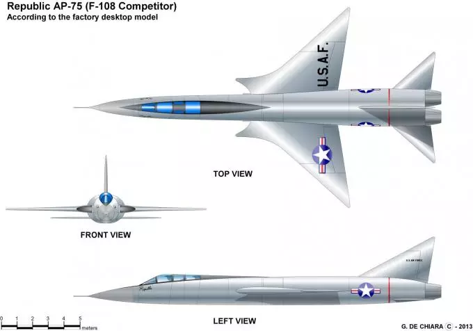 বিকল্প হালকা যোদ্ধা প্রজাতন্ত্র F-109 Thunderdart। আমেরিকা