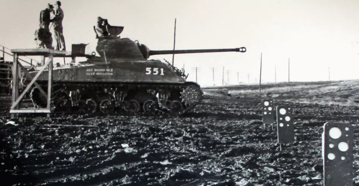 American Tank M4A3 with British Tower Testing