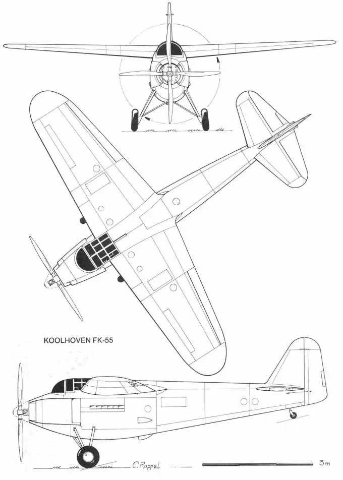 経験豊富な戦闘機コールホーフェンFK-55。オランダ