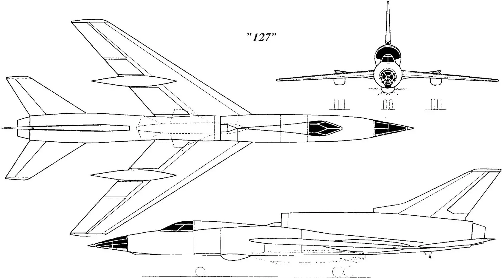 "127" (Ту-127) Фронтов надзвучни носач ракета бомбардер