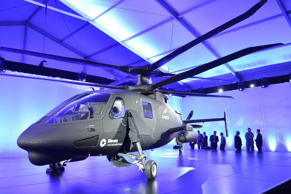 Aanbieding van die nuutste helikopter Sikorsky S-97 Raider. Us