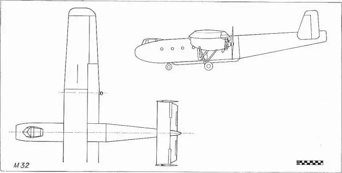 Miles M.32 projekti i kornizës ajrore / rrëshqitësit motorik. Mbretëria e Bashkuar