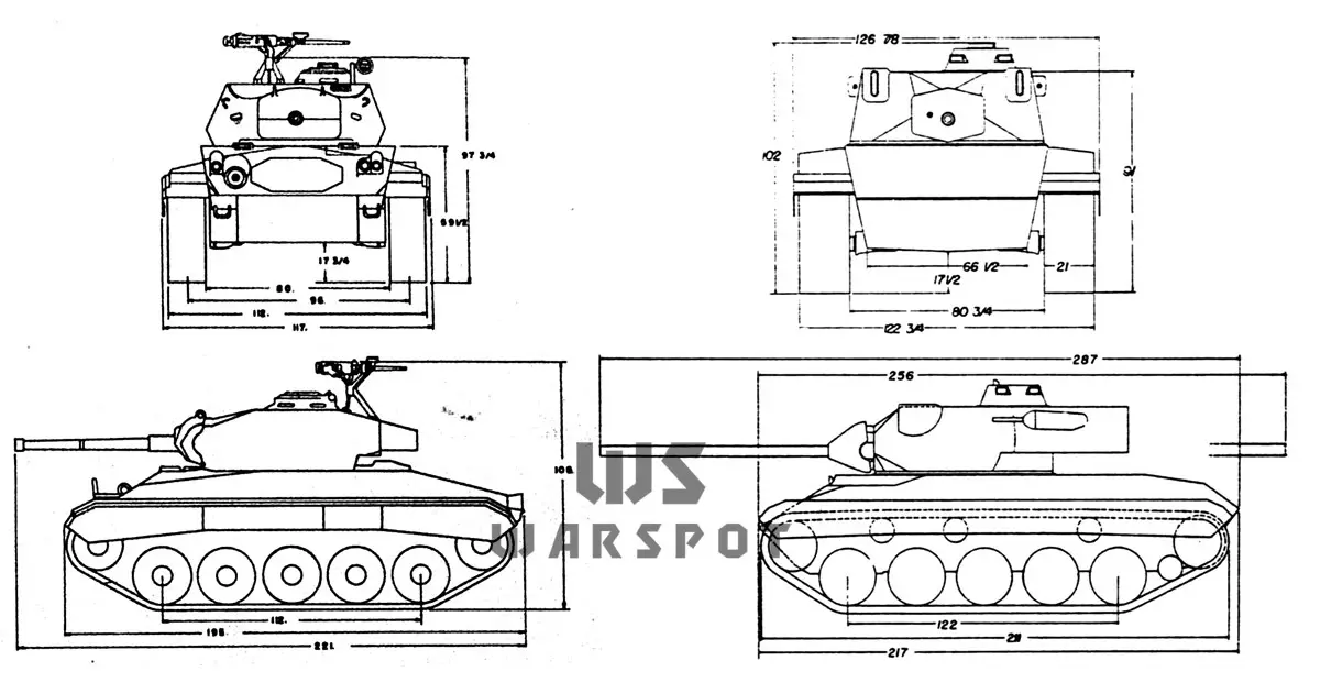 Comparació visual del tanc de llum T37 i M24