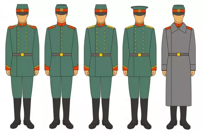 Uniforms na ihe ịrịba ama nke ọdịiche nke Georgia na MGK (ụdị ọhụụ)