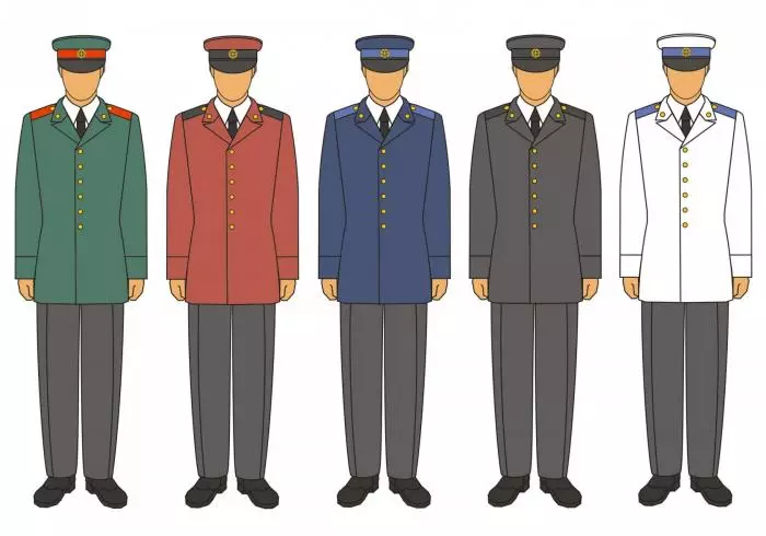 Uniforms na ihe ịrịba ama nke ọdịiche nke Georgia na MGK (ụdị ọhụụ)