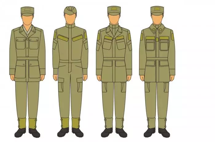 Uniforms na ihe ịrịba ama nke ọdịiche nke Georgia na MGK (ụdị ọhụụ)