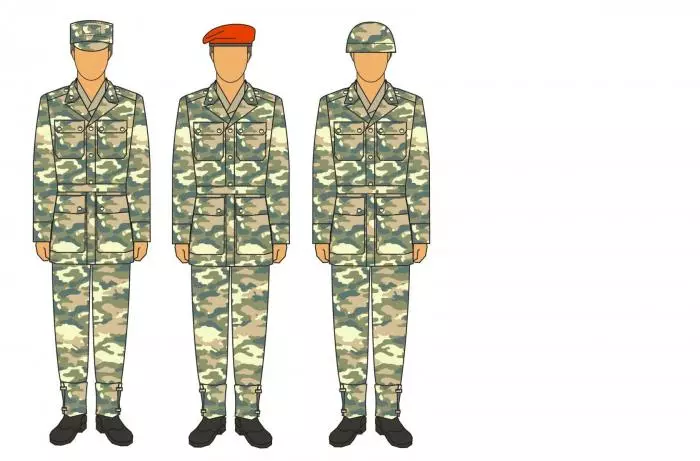 Uniforms na ihe ịrịba ama nke ọdịiche nke Georgia na MGK (ụdị ọhụụ)